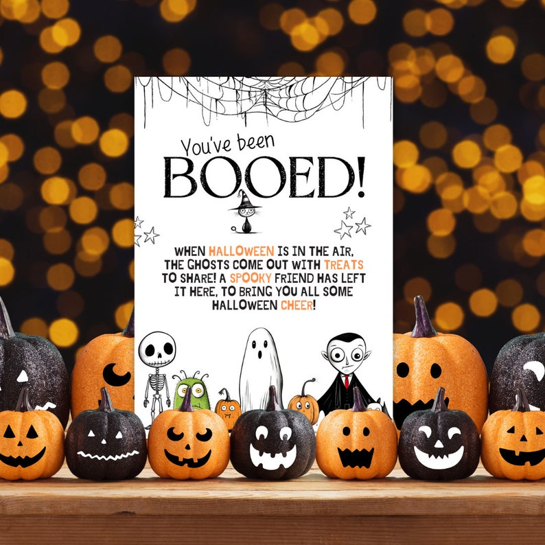 Editable You've Been Boo'd Card, Halloween Printable for Friend, You've ...