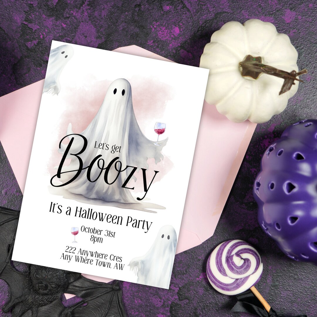 Editable Halloween Invitation, Adult Halloween Party Invitation ...