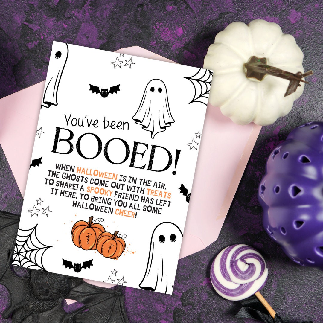 Editable You've Been Boo'd Card Halloween Printable - Etsy