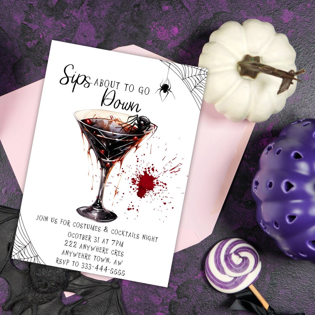 Adult Halloween Party Invitation, Editable Halloween Invitation ...