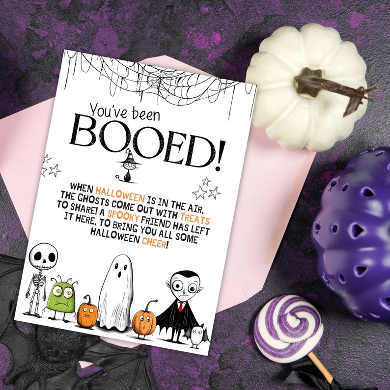 Editable You've Been Boo'd Card, Halloween Printable for Friend, You've ...