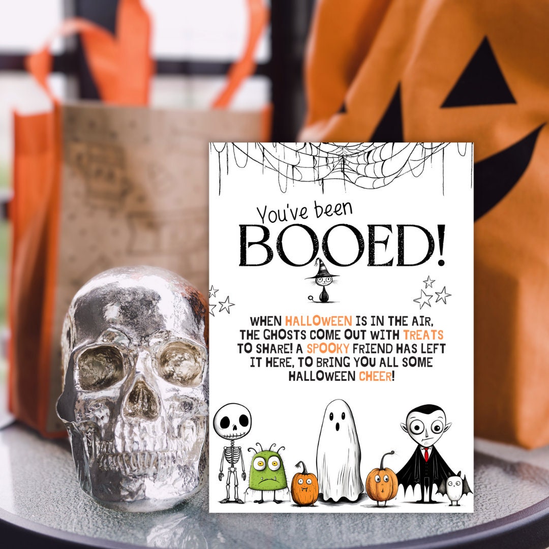 Editable You've Been Boo'd Card, Halloween Printable for Friend, You've ...