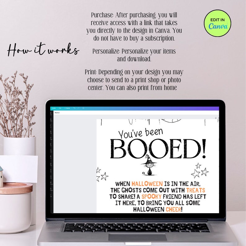 Editable You've Been Boo'd Card, Halloween Printable for Friend, You've ...