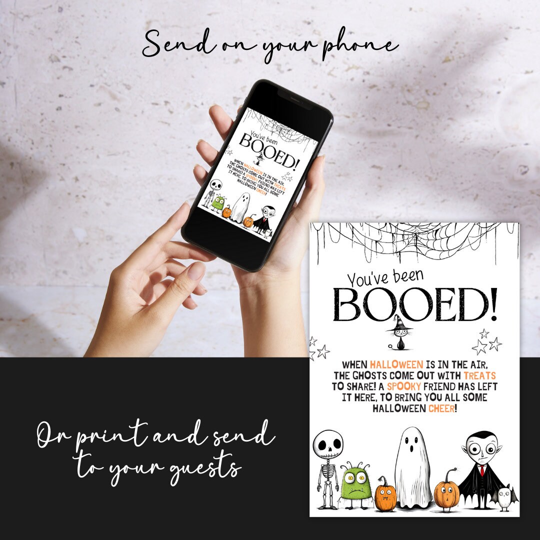 Editable You've Been Boo'd Card, Halloween Printable for Friend, You've ...
