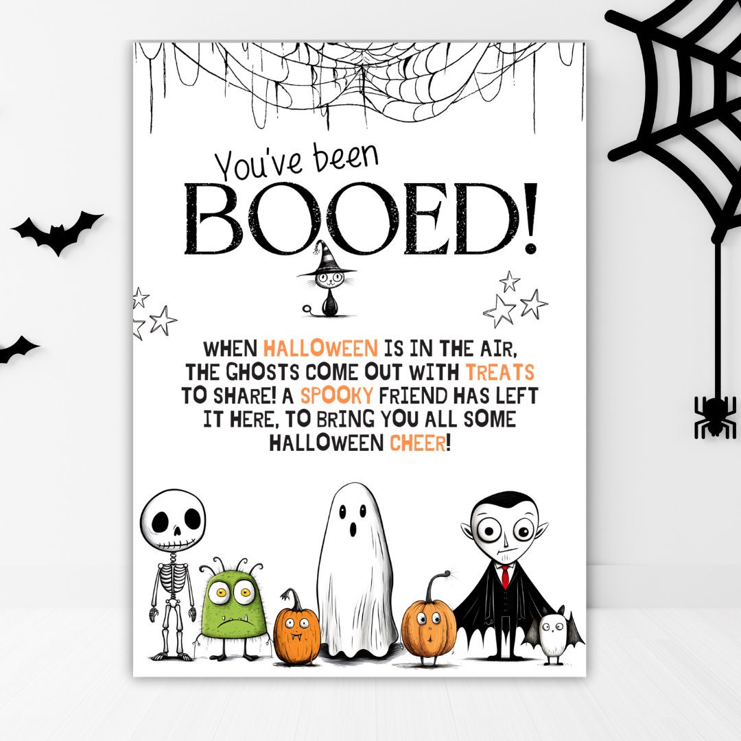 Editable You've Been Boo'd Card, Halloween Printable for Friend, You've ...