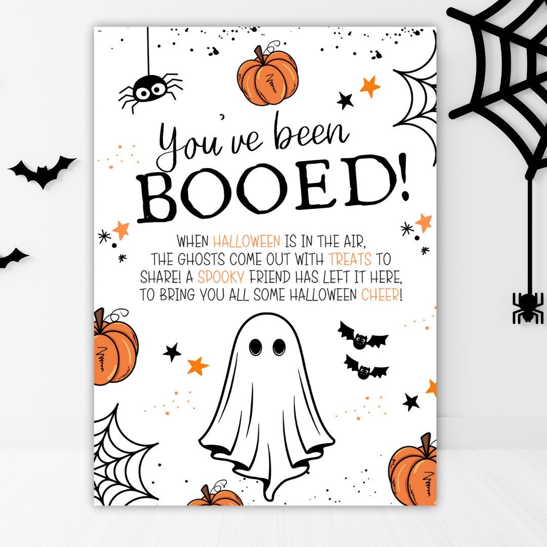 Editable You've Been Boo'd Card, Halloween Printable for Friend, You've ...