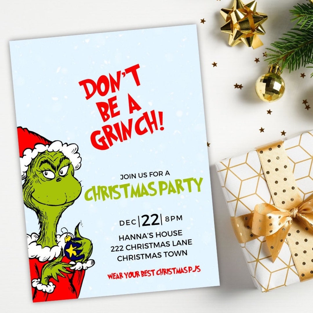 Editable Christmas Party Invitation, Christmas Eve Party Invite ...