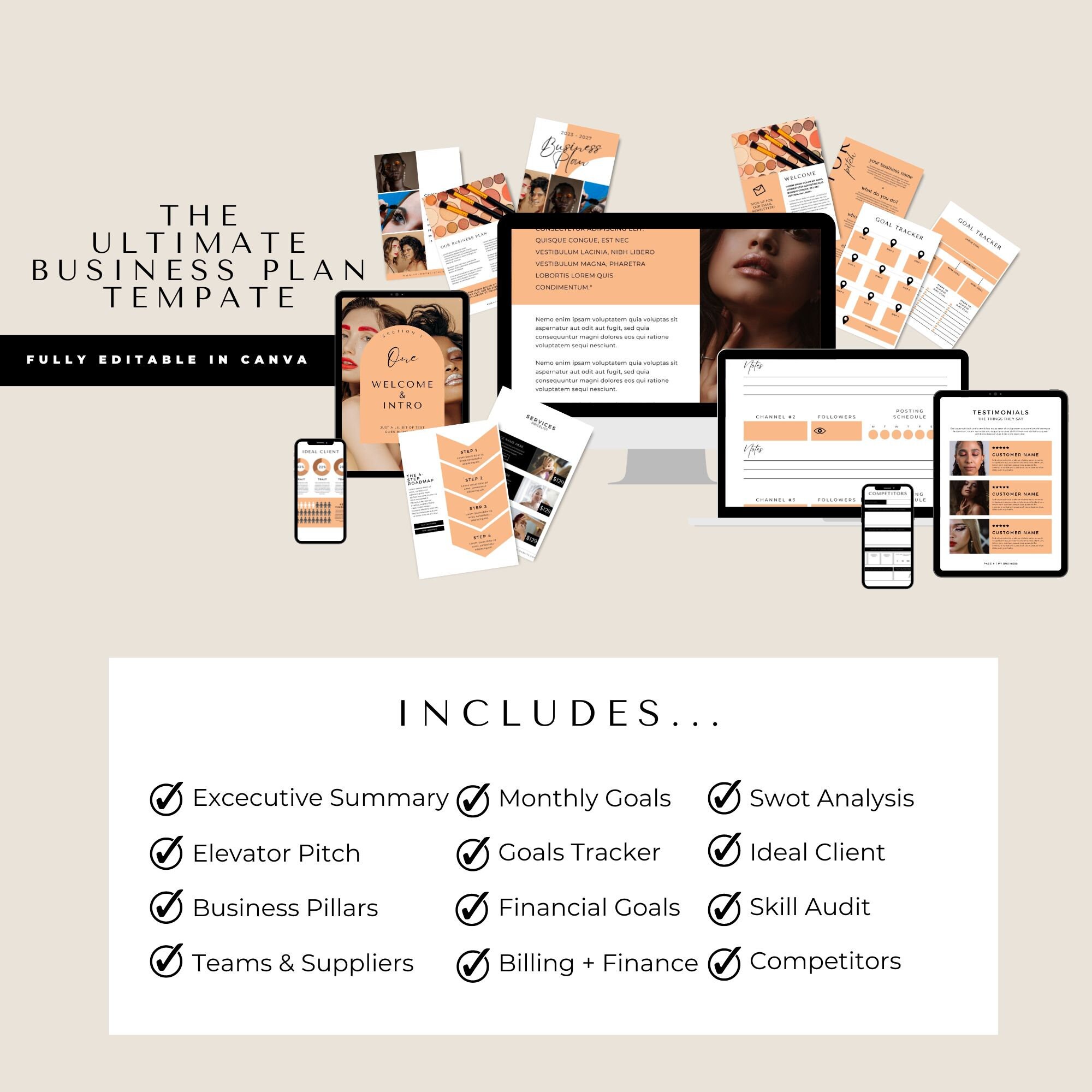 Business Plan Template for Makeup Artists, INSTANT DOWNLOAD 38 Done for ...