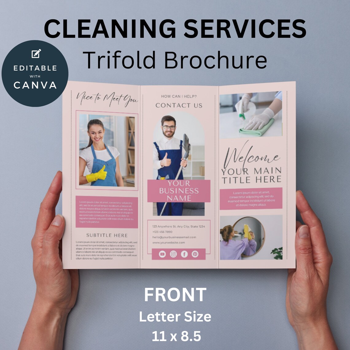 Cleaning Business Trifold Flyer INSTANT DOWNLOAD Cleaning - Etsy