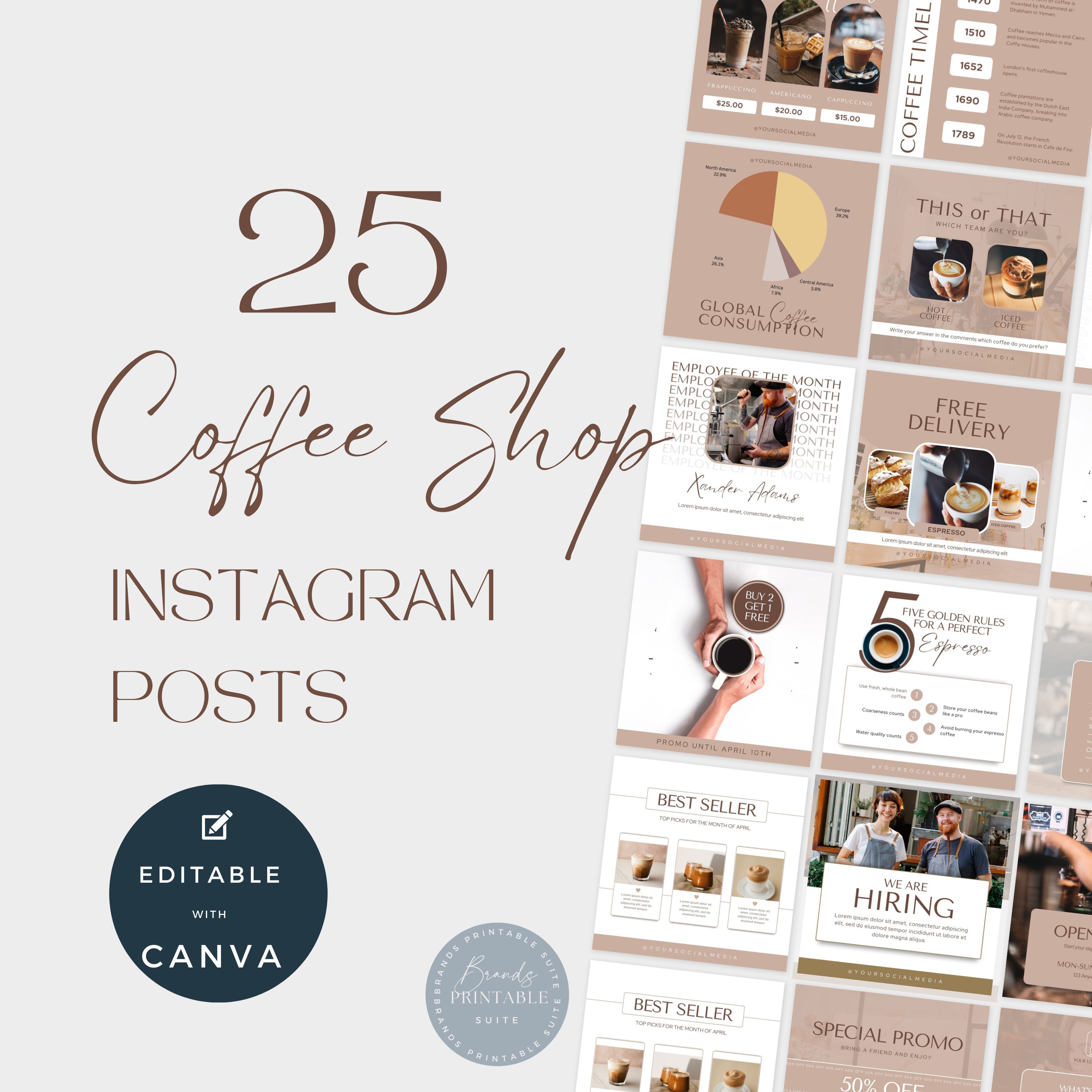 Social Media Instagram Templates INSTANT DOWNLOAD Canva - Etsy