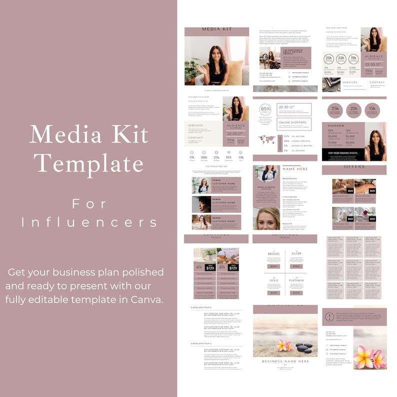 Media Kit Canva Template INSTANT DOWNLOAD Influencer Media Kit ...