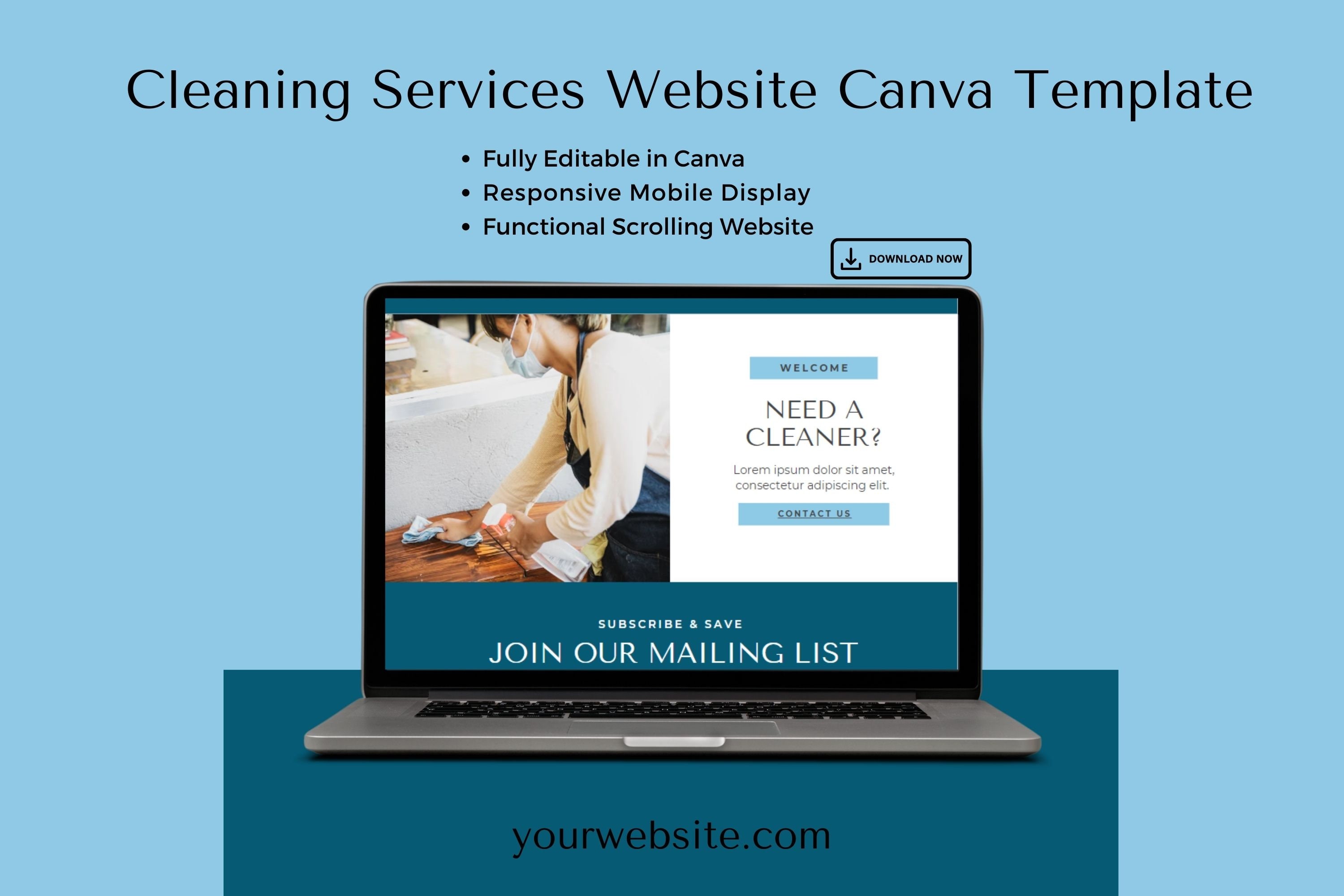 Canva Website Template, INSTANT DOWNLOAD, Done for You Website ...