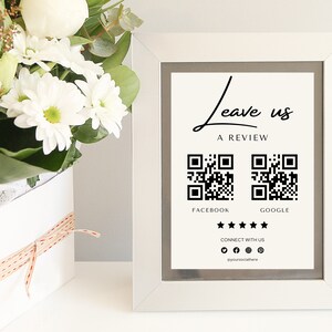 Leave a Review QR Code Template, INSTANT DONWLOAD, Social Media Sign ...