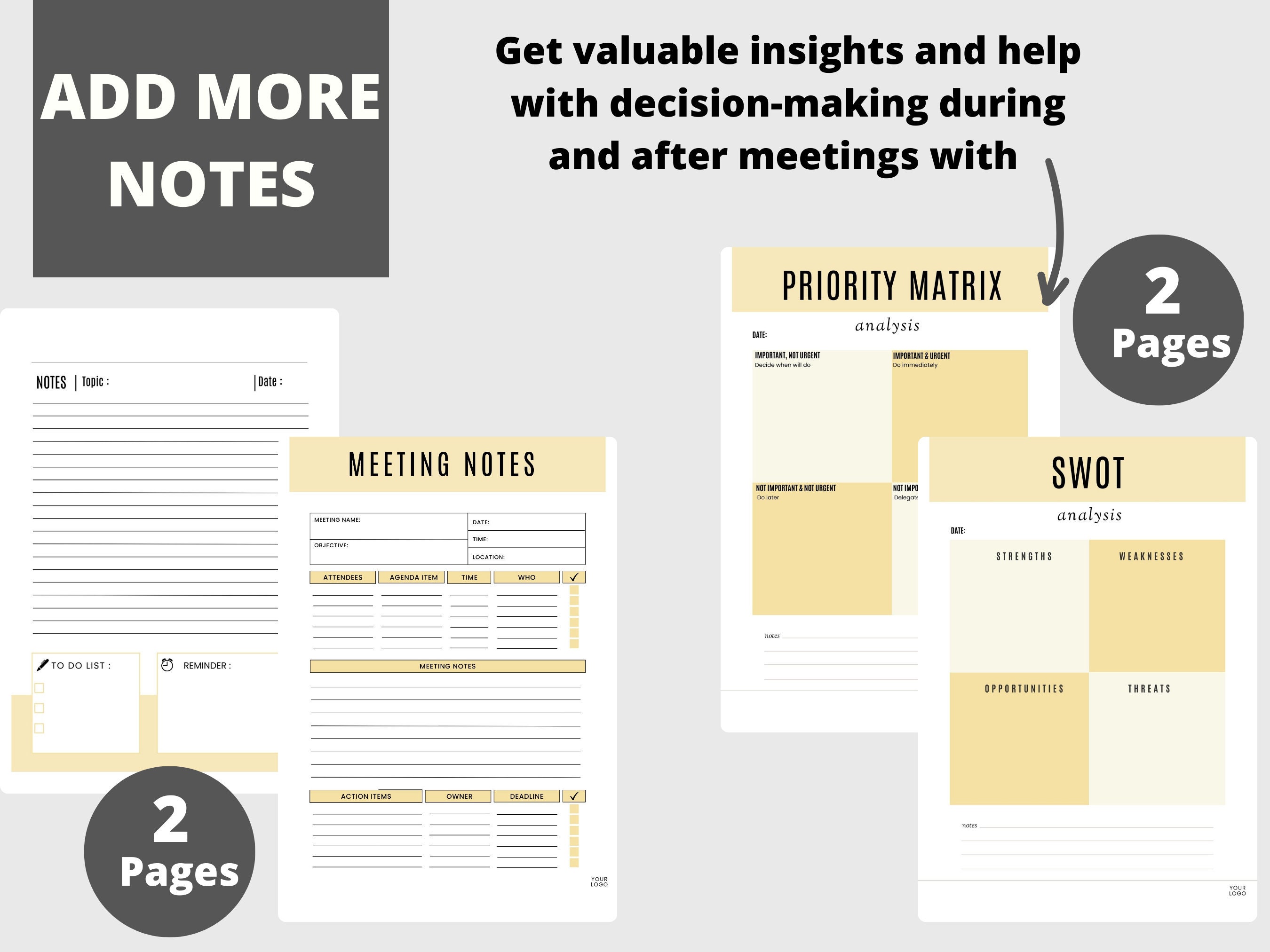 Meeting Agenda Canva Template, INSTANT DOWNLOAD, Meeting Minutes ...