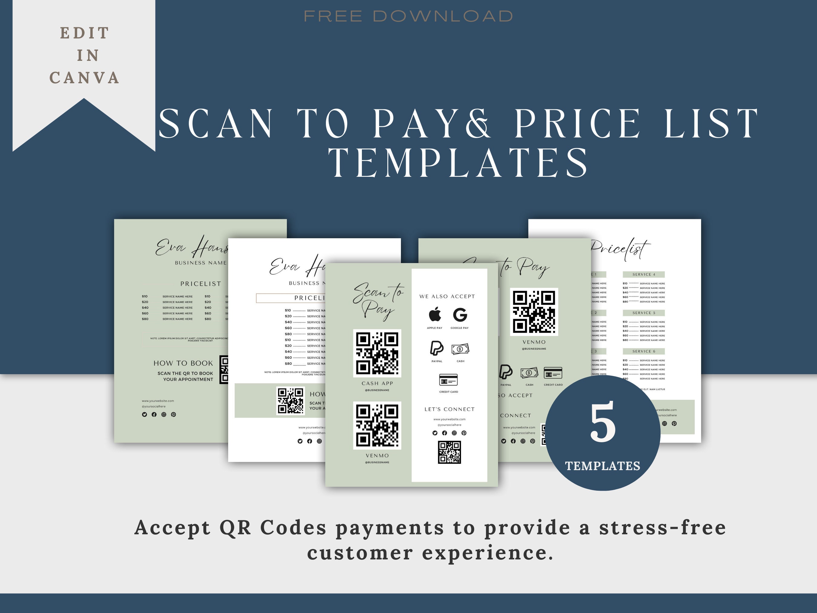 QR Code Sign, Scan to Pay Sign, Payment Sign, Scan to Pay Template ...
