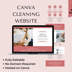 Canva Website Template, INSTANT DOWNLOAD Done for You Website, Cleaning ...