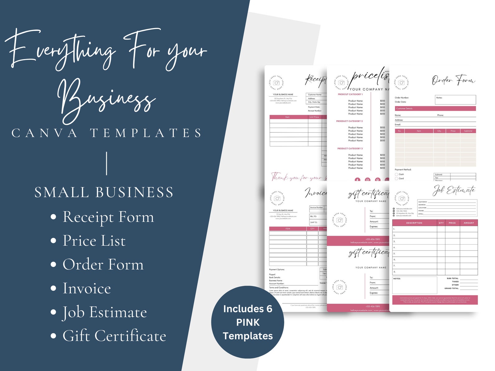 Order Form Template, Invoice Template, Receipt Template, INSTANT ...
