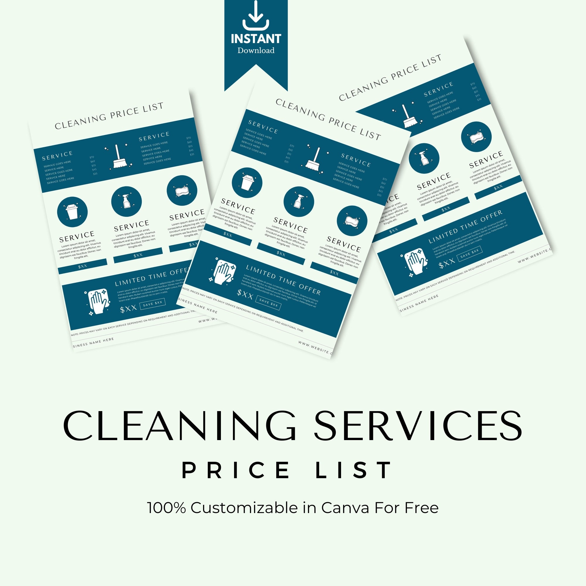 Cleaning Business Price List INSTANT DOWNLOAD, Pricing Guide for ...