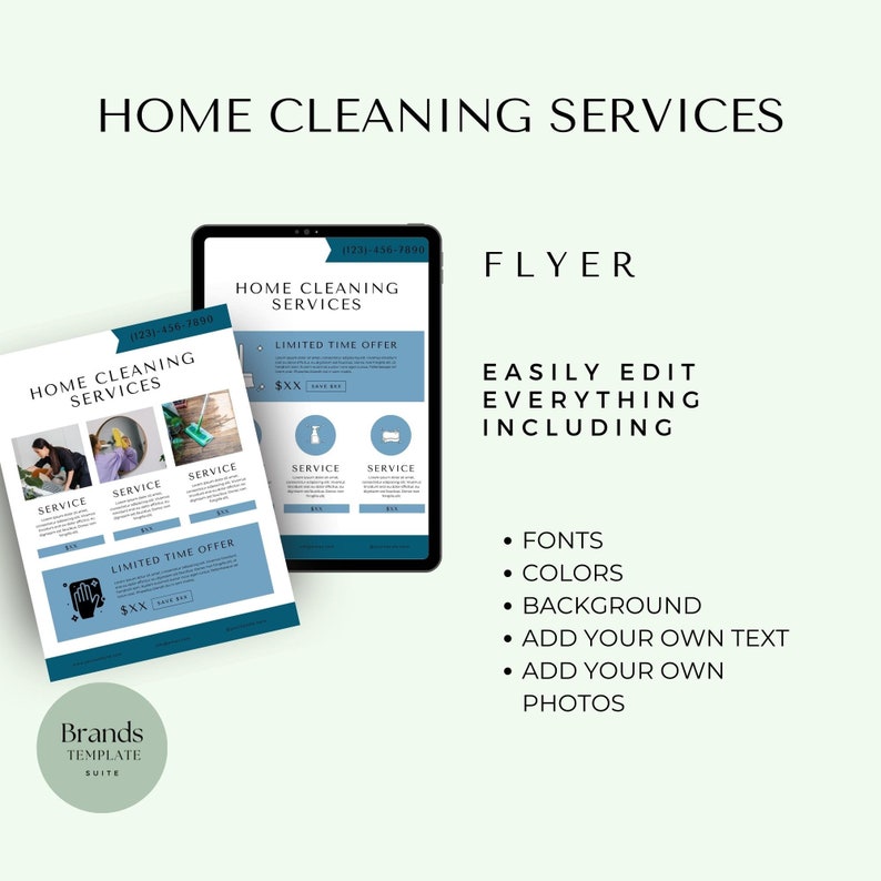 Cleaning Services Flyer INSTANT DOWNLOAD, Housekeeping Cleaning Service ...