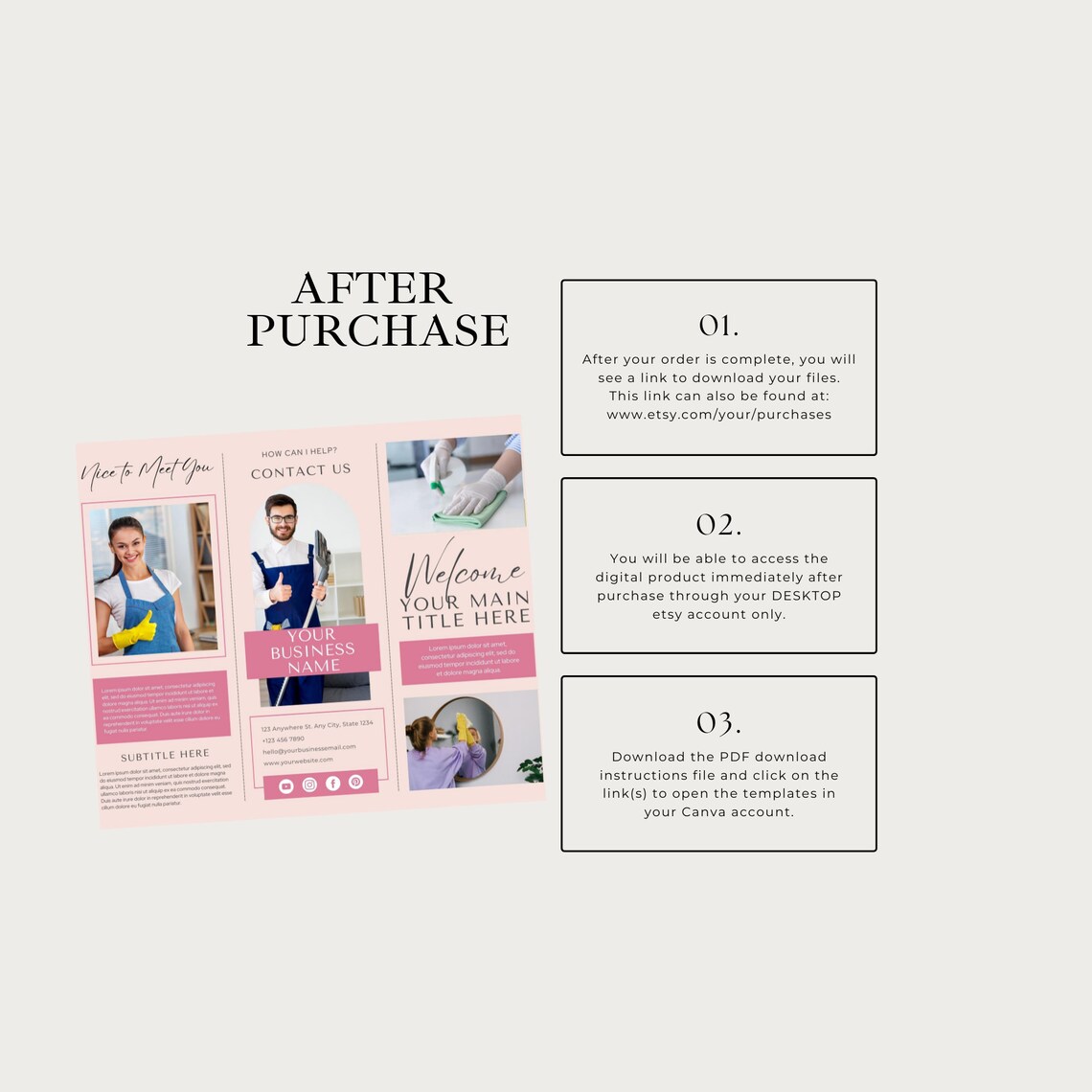 Cleaning Business Trifold Flyer INSTANT DOWNLOAD Cleaning - Etsy