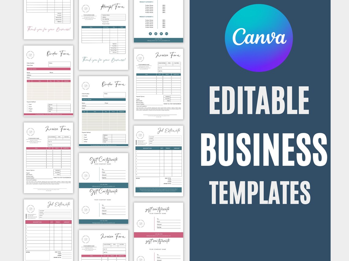 Order Form Template, Invoice Template, Receipt Template, INSTANT ...