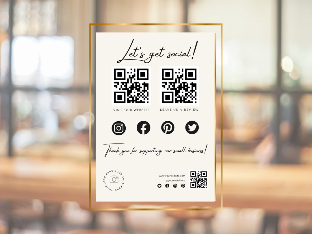Social Media QR Scan Sign Template, QR Code Sign, Editable Business ...