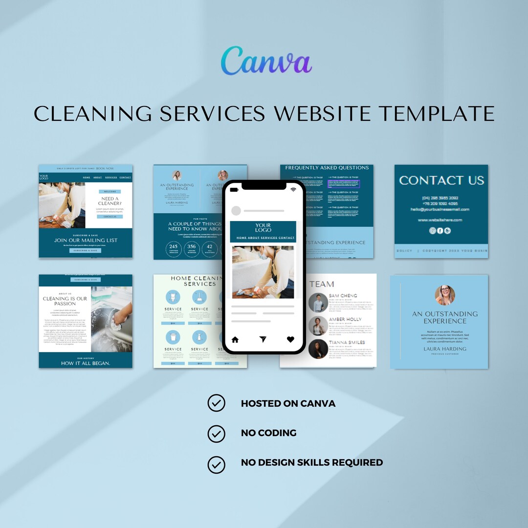 Canva Website Template, INSTANT DOWNLOAD, Done for You Website ...