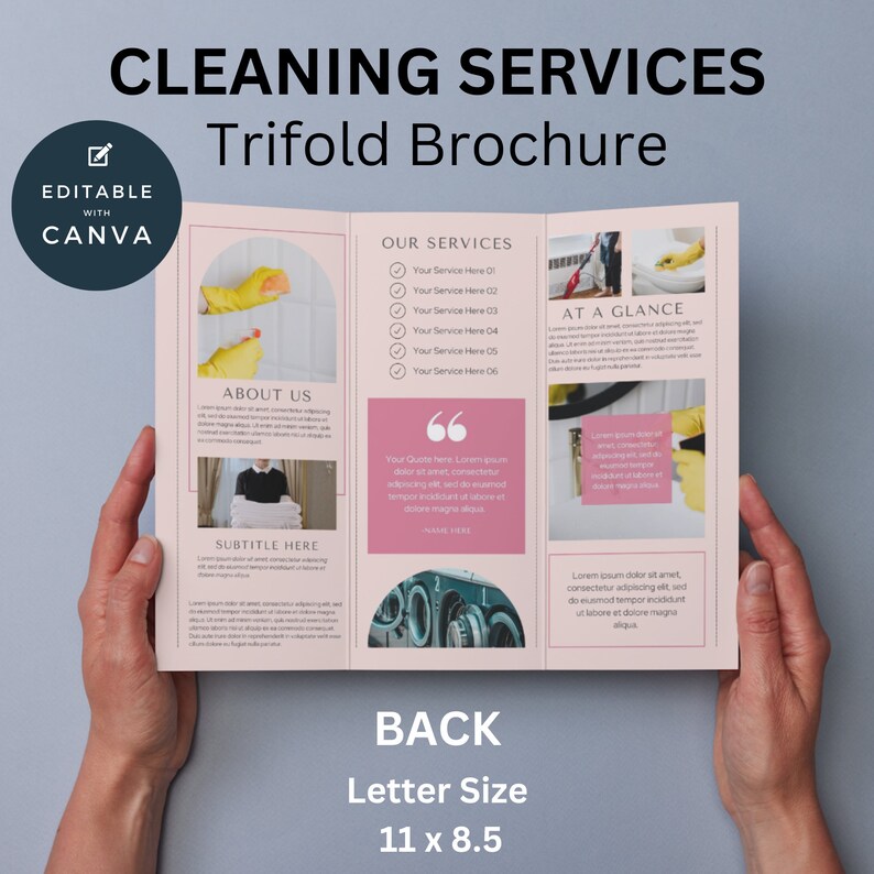 Cleaning Business Trifold Flyer, INSTANT DOWNLOAD, Cleaning Services ...