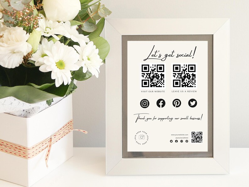 Social Media QR Scan Sign Template, QR Code Sign, Editable Business ...