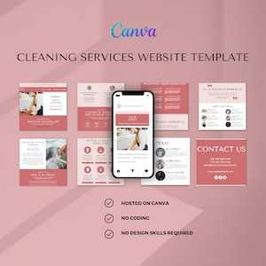 Canva Website Template, INSTANT DOWNLOAD Done for You Website, Cleaning ...