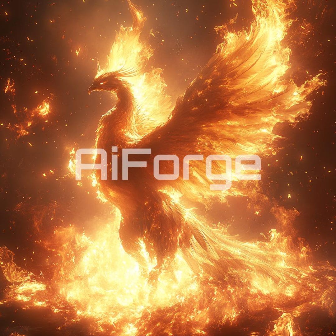 Phoenix Rising Fantasy Art Print, Powerful Wall Decor, Mythical Artwork ...