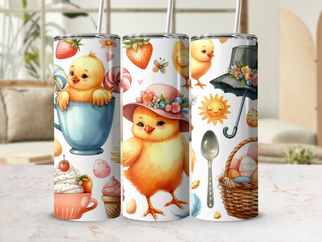 Cute Chicks Easter Tumblers, Adorable Spring Easter Tumbler Design ...