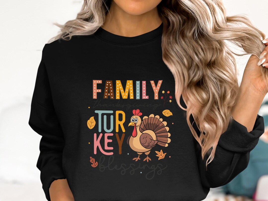 Thanksgiving Turkey Graphic Sweatshirt, Family Matching Outfit - Etsy
