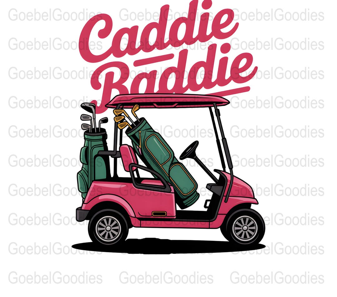Caddie Baddie PNG: Pink Golf Cart Clipart (digital Download) - Etsy