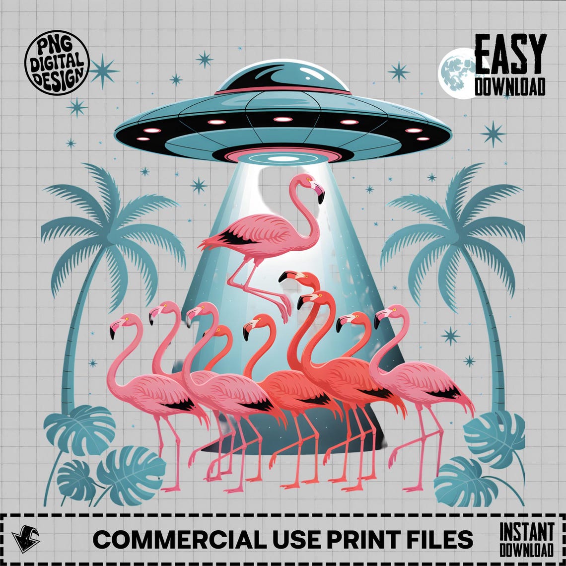 Flamingo UFO Png, Alien Abduction Png, Summer Digital Download PNG ...