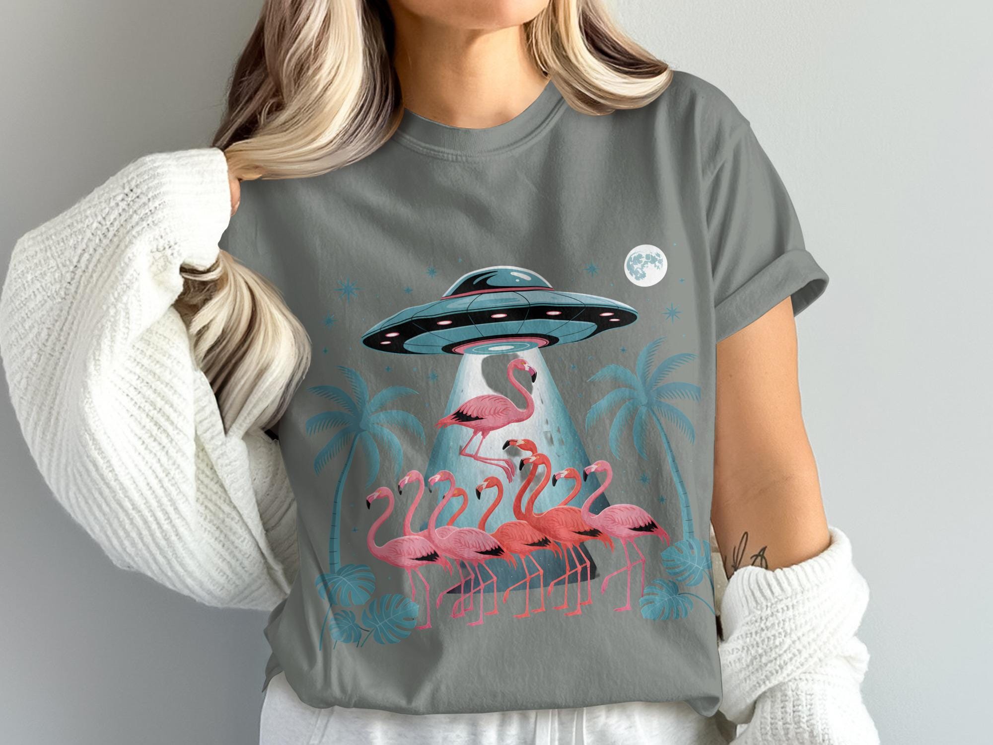 Flamingo UFO Png, Alien Abduction Png, Summer Digital Download PNG ...
