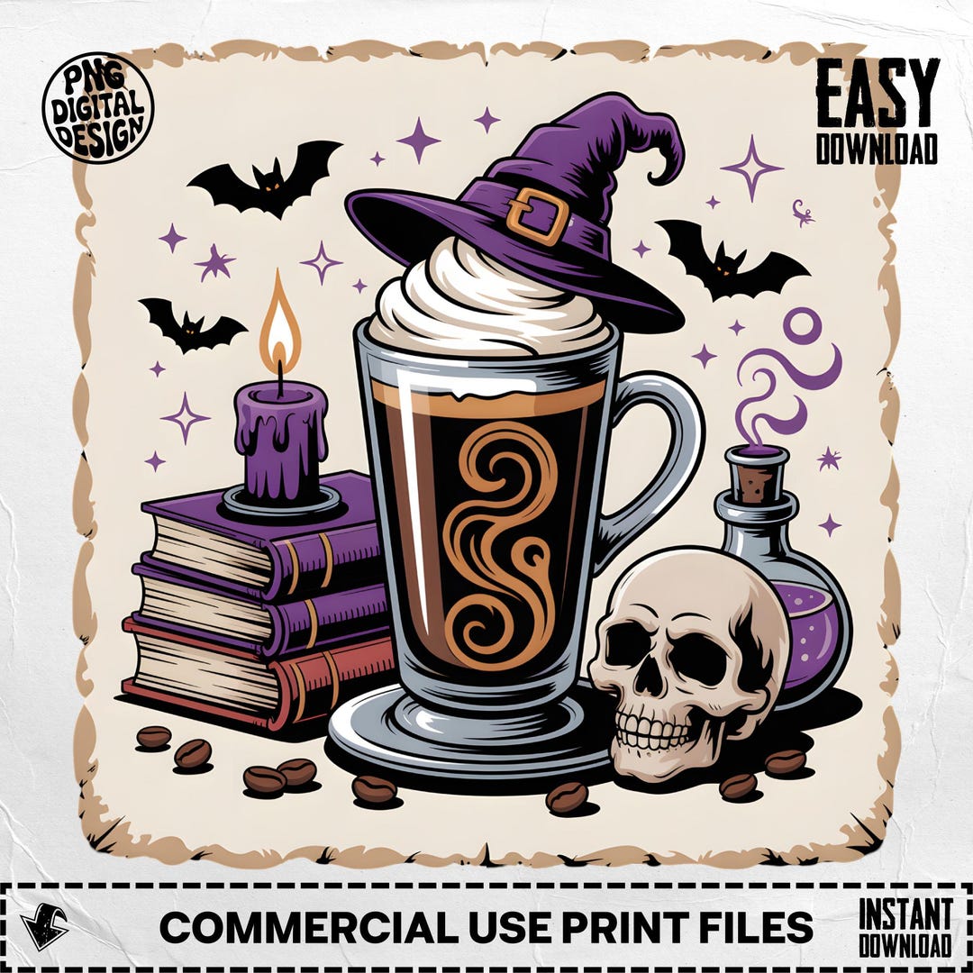 Witches Brew Coffee PNG: Spooky Halloween Fall Design (digital Download ...