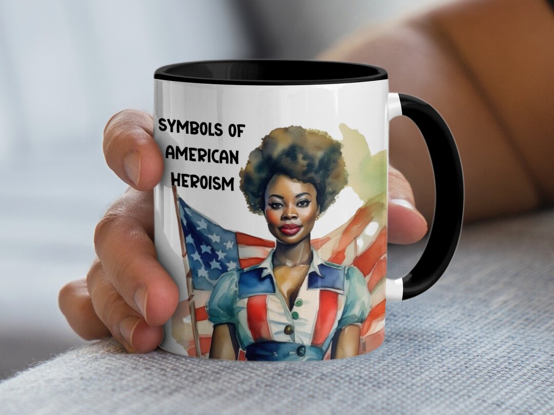 Revolutionary Symbols Mug, American Heroism Artwork Coffee Cup ...