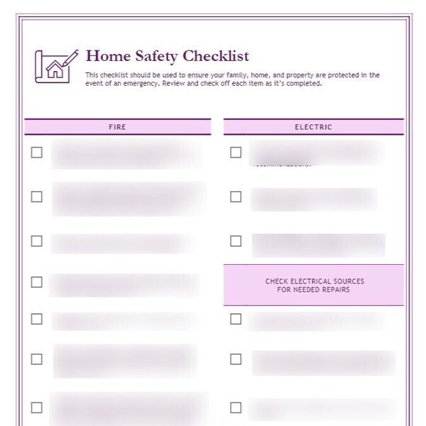 Home Safety Checklist - Etsy