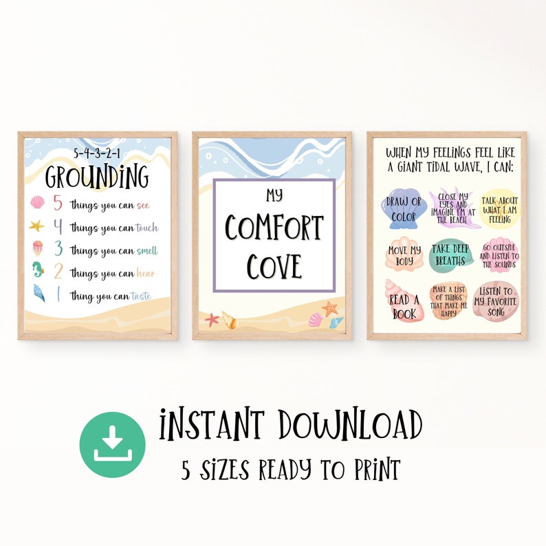 Calming Corner Posters for Homeschool Calm Down Corner Ocean Posters ...