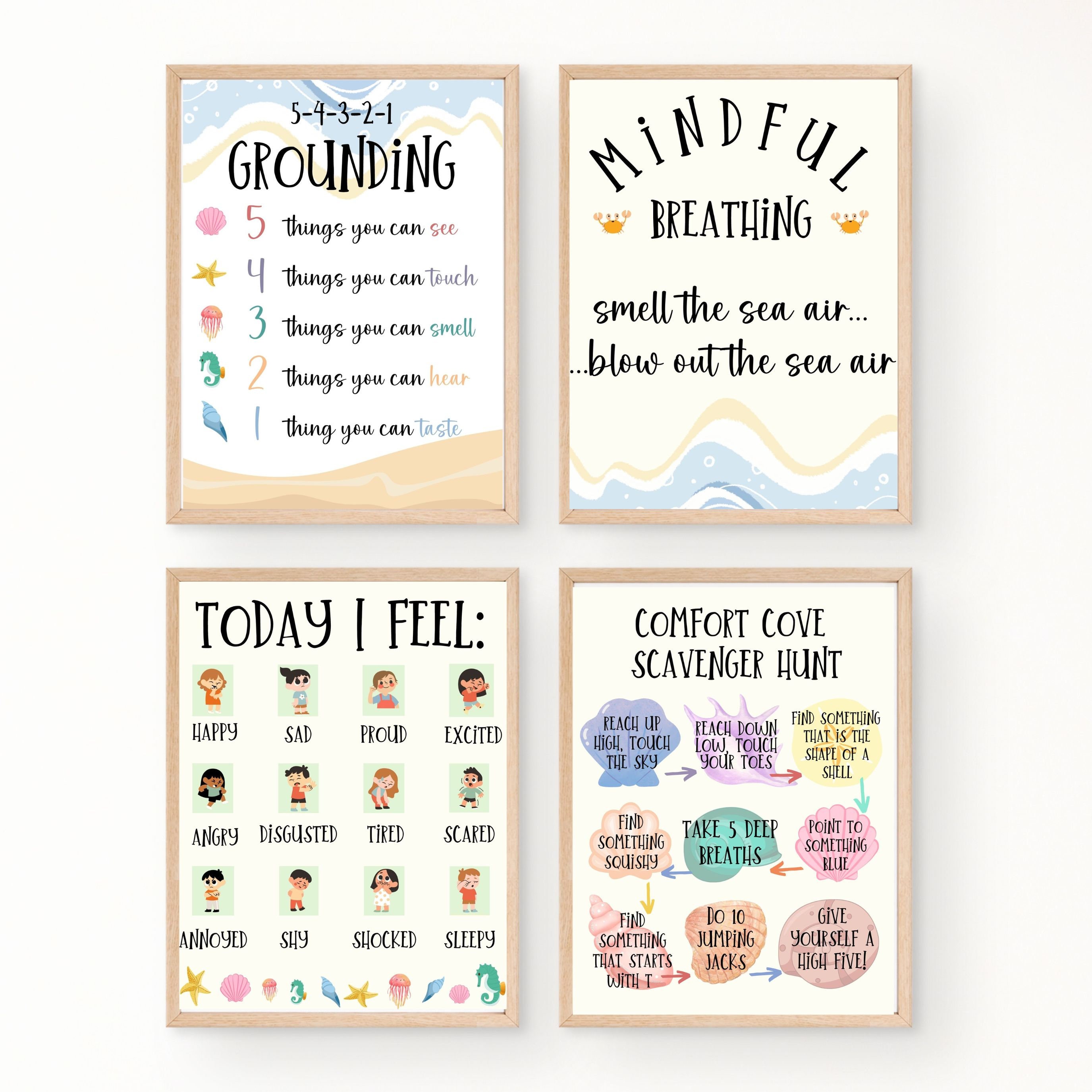 Calming Corner Posters for Homeschool Calm Down Corner Ocean - Etsy