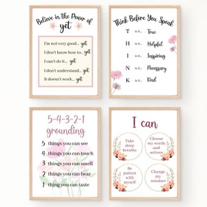 Preschool Classroom Posters Calm Down Corner Floral Wall Art for Calm ...