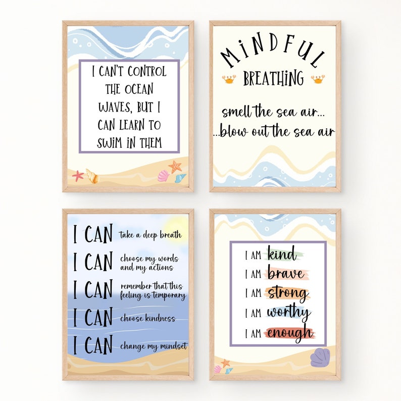 Calming Corner Posters for Homeschool Calm Down Corner Ocean - Etsy