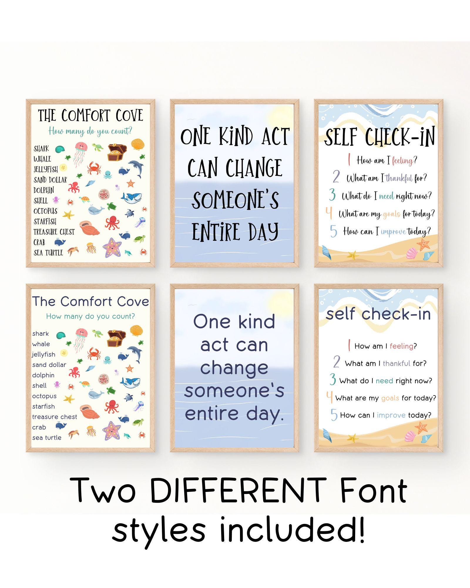 Calming Corner Posters for Homeschool Calm Down Corner Ocean Posters ...