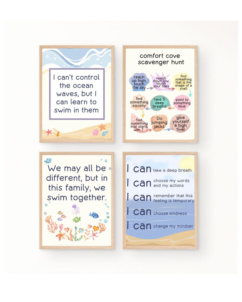 Calming Corner Posters for Homeschool Calm Down Corner Ocean Posters ...