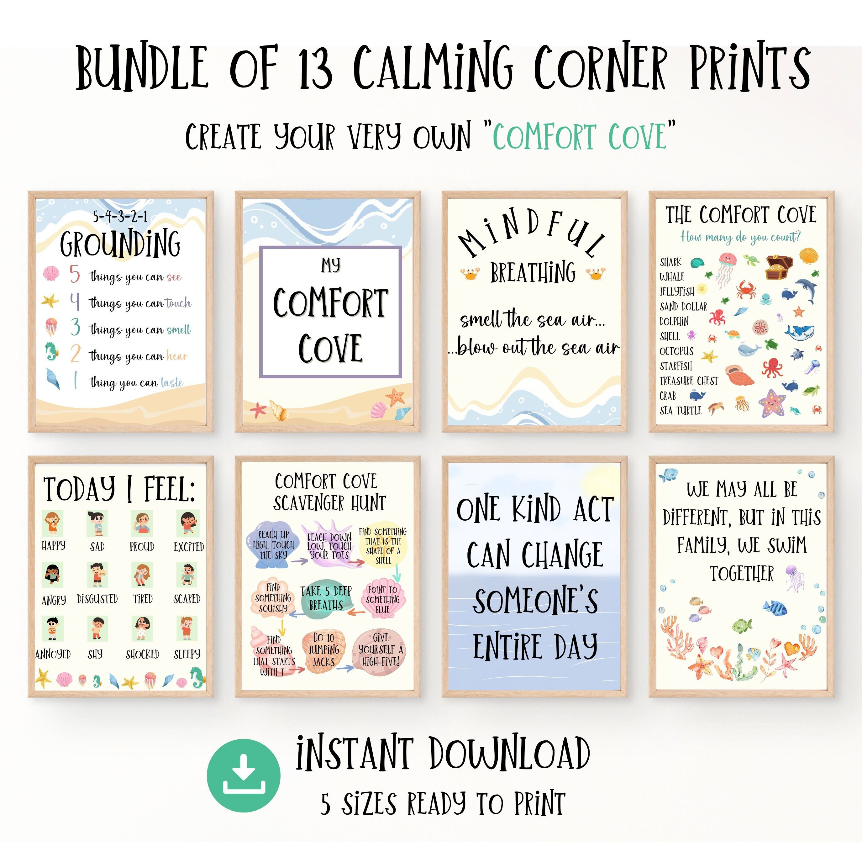 Calming Corner Posters for Homeschool Calm Down Corner Ocean Posters ...
