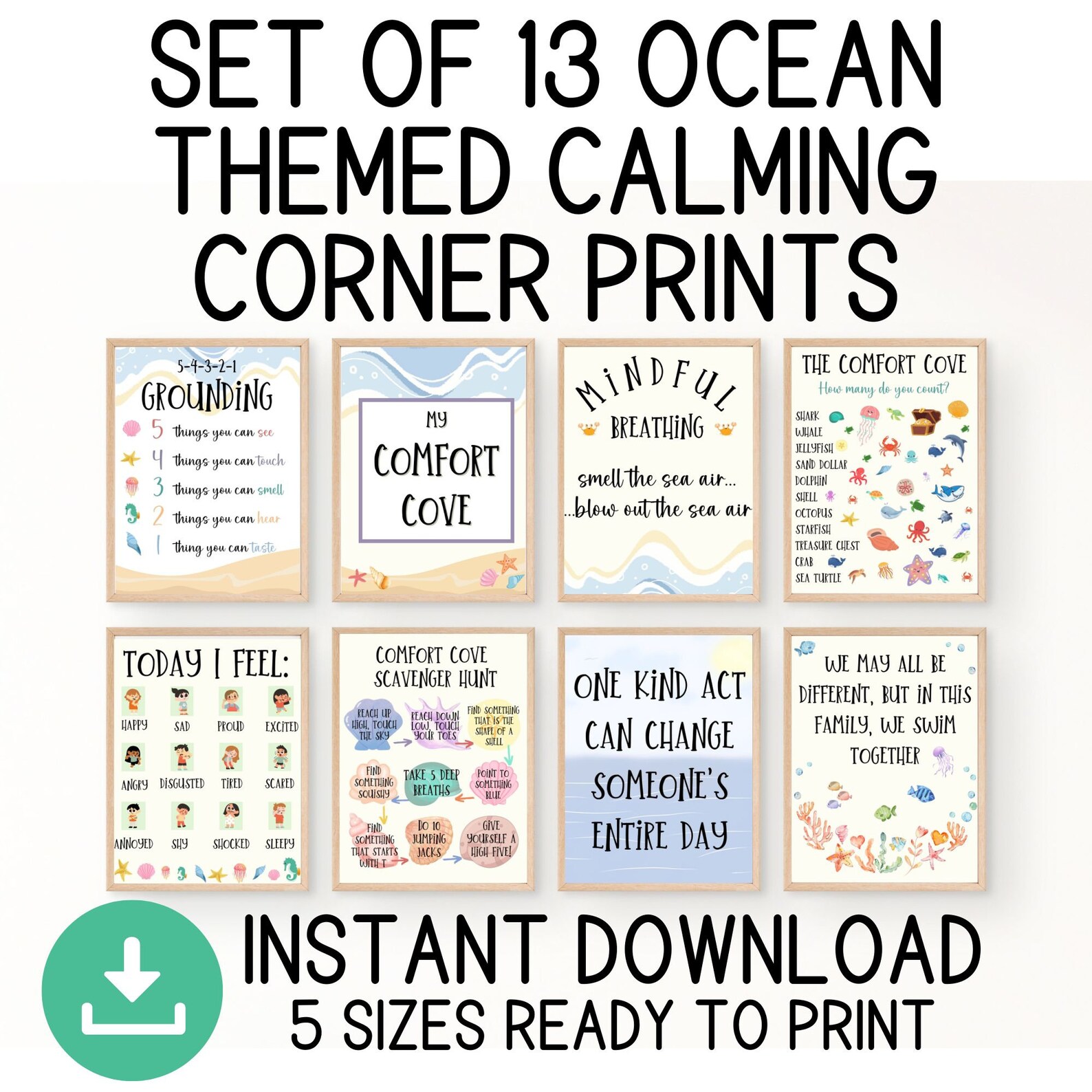 Beach Calm Down Corner Beach Posters for Kindergarten Ocean Calming ...
