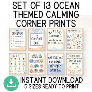 Beach Calm Down Corner Beach Posters for Kindergarten Ocean Calming ...