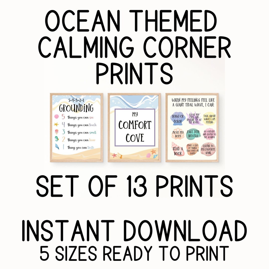 Ocean Wall Art Ocean Wall Decor for Kids Room Calming Corner Posters ...