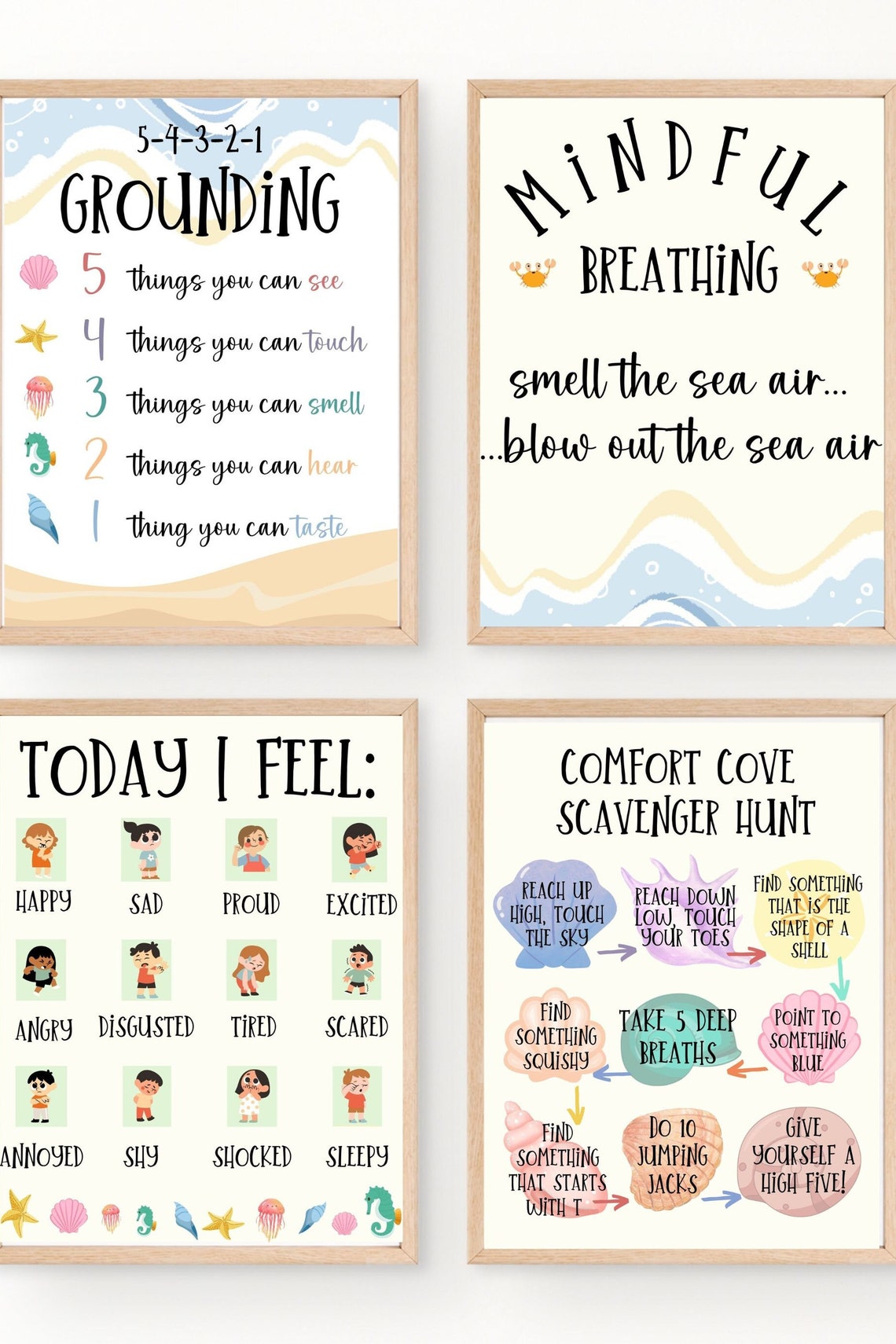 Calming Corner Posters for Homeschool Calm Down Corner Ocean Posters ...